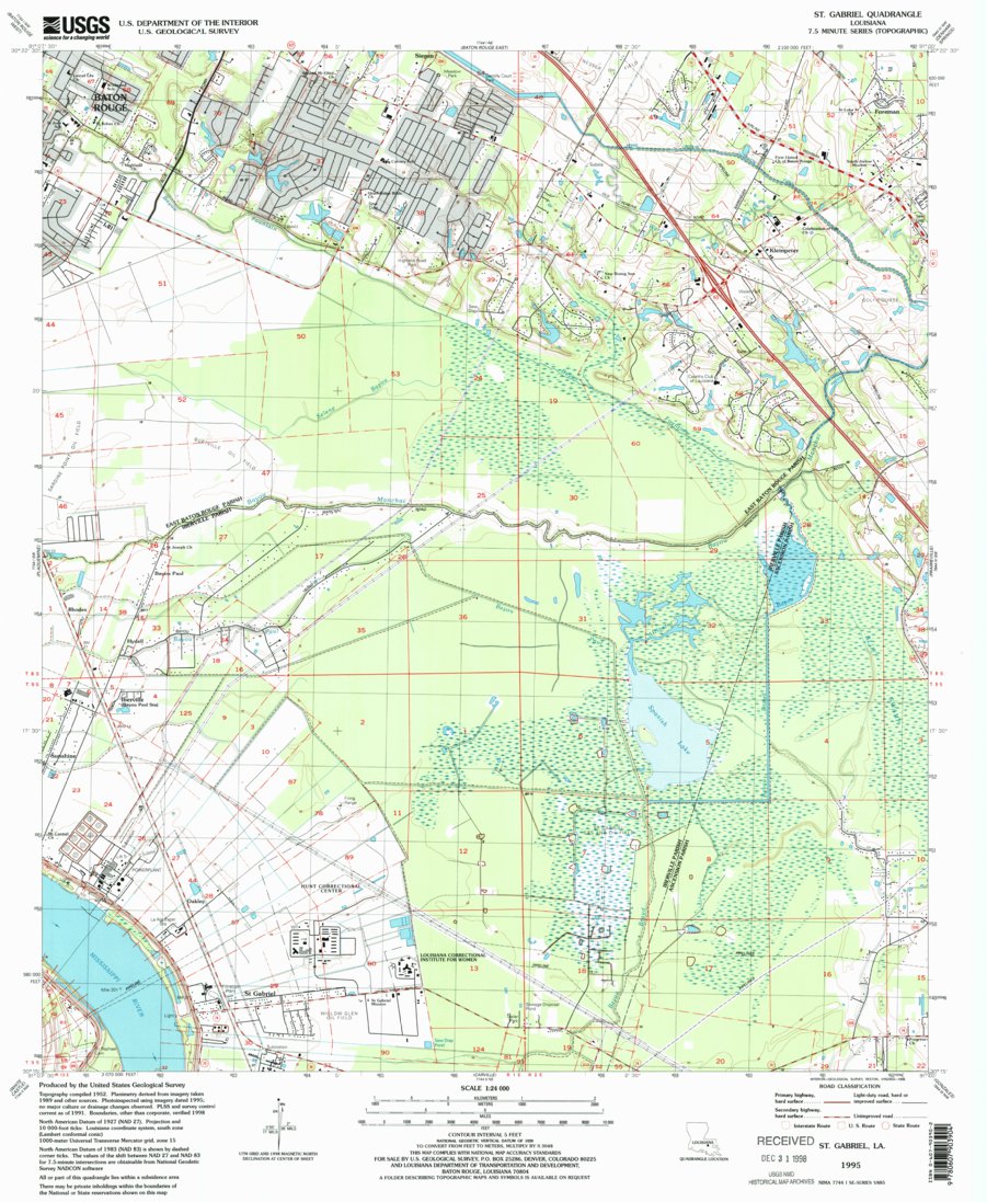 Saint Gabriel, LA (1995, 24000-Scale) Map by United States Geological ...