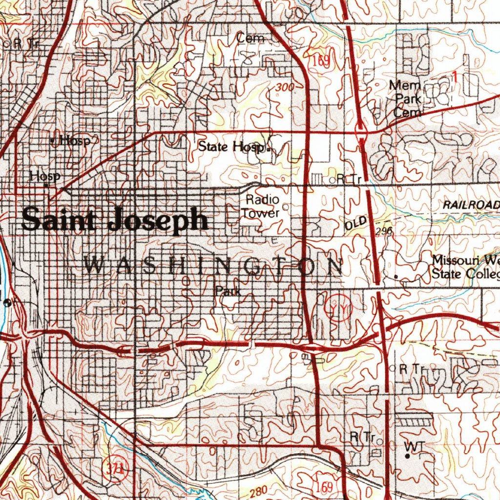 Saint Joseph, MO-KS (1986, 100000-Scale) Map by United States ...