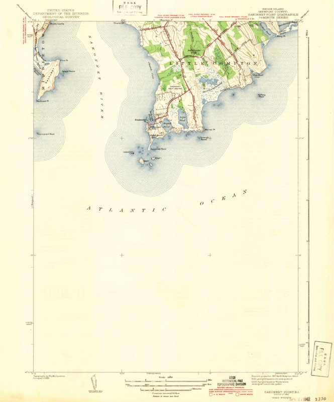 Sakonnet Point, RI (1942, 31680-Scale) Map by United States Geological ...