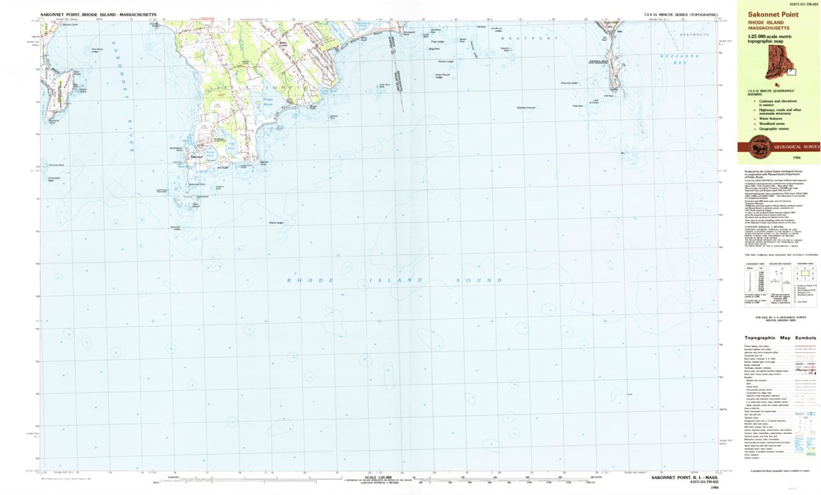 Sakonnet Point, RI-MA (1984, 25000-Scale) Map by United States ...