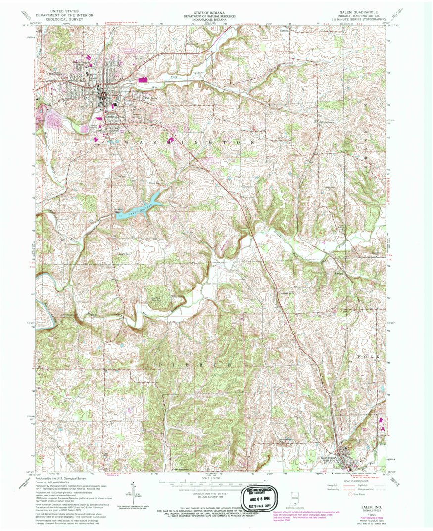 Salem, IN (1963, 24000-Scale) Map by United States Geological Survey ...