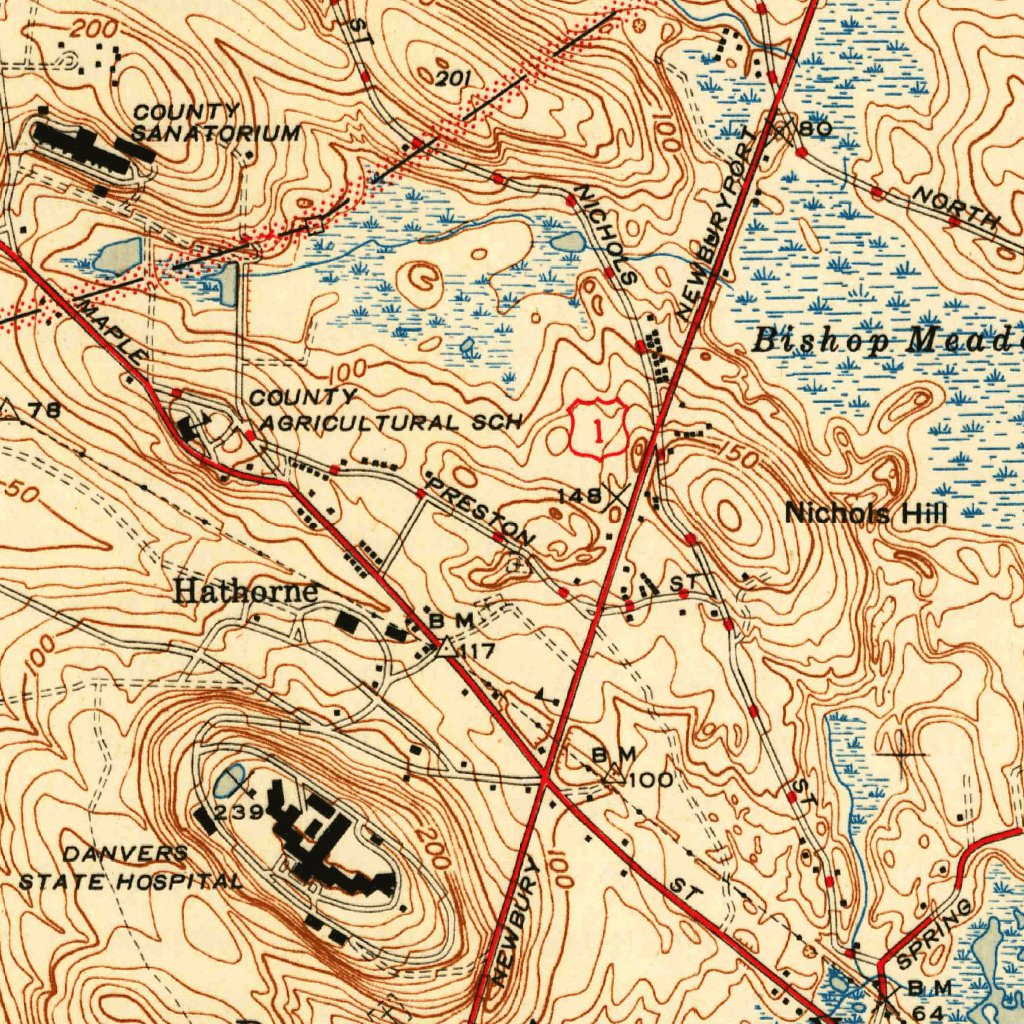 Salem, MA (1944, 31680-Scale) Map by United States Geological Survey ...