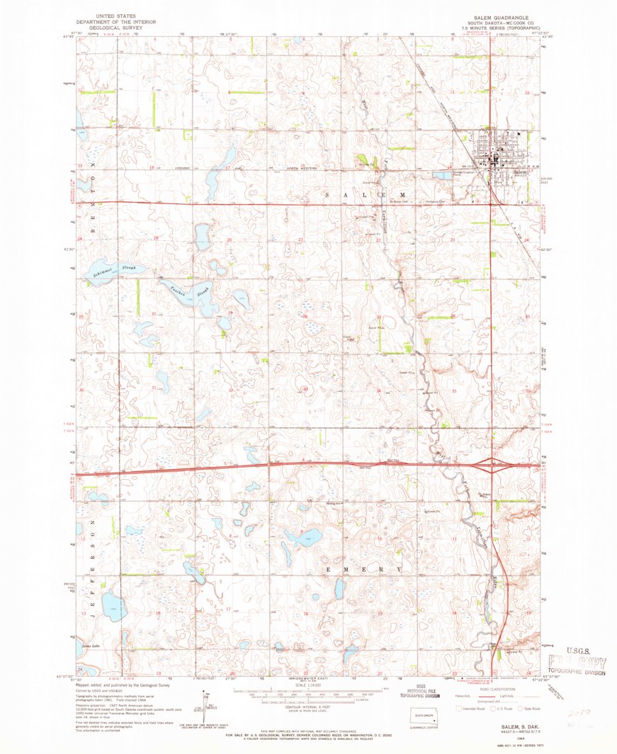 Salem, SD (1964, 24000-Scale) Map by United States Geological Survey ...