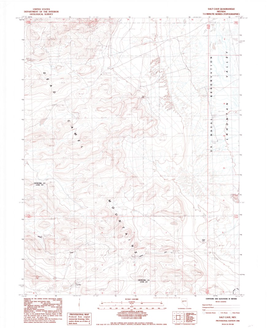Salt Cave, NV (1985, 24000-Scale) Map by United States Geological ...