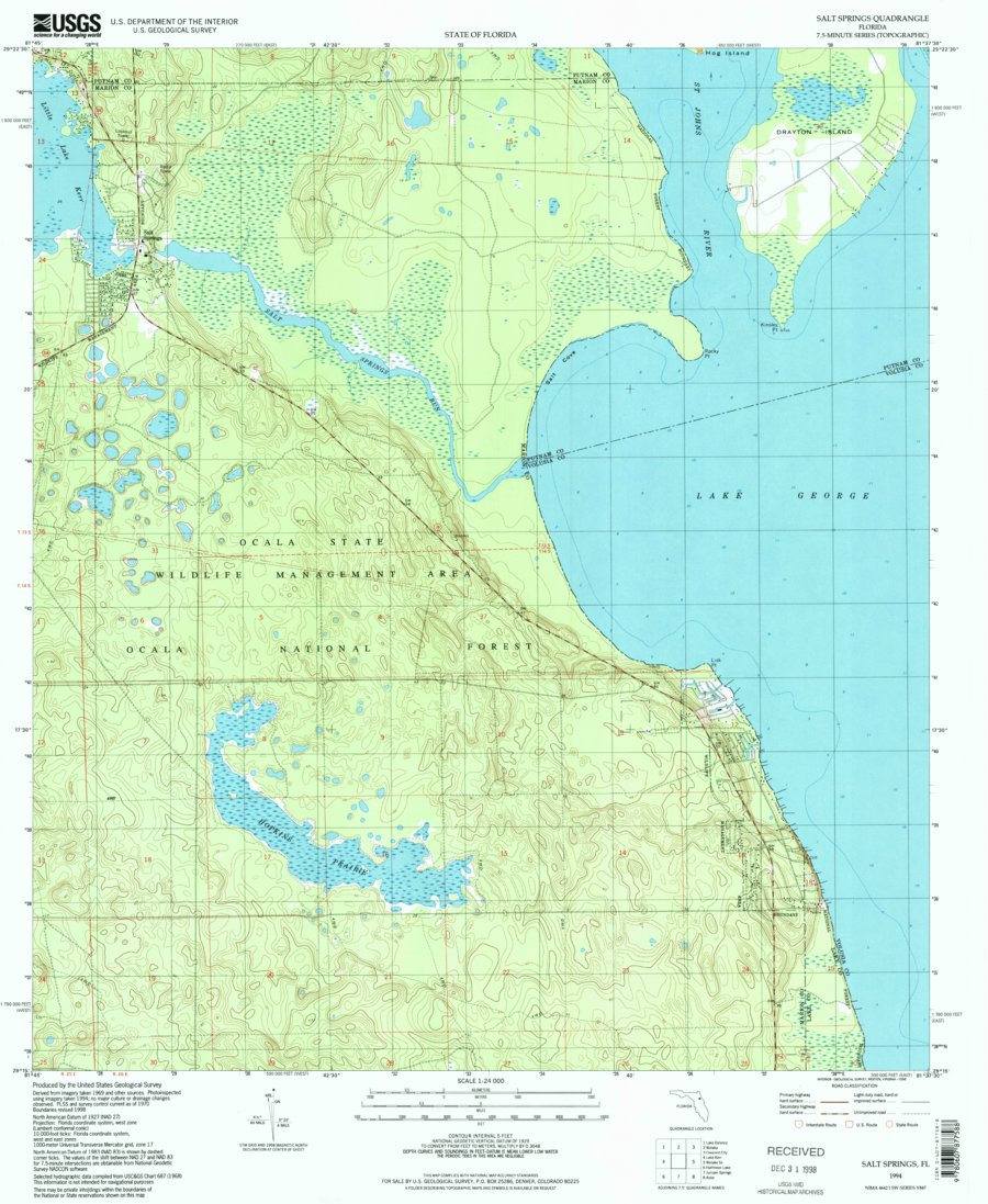 Salt Springs, FL (1994, 24000-Scale) Map by United States Geological ...
