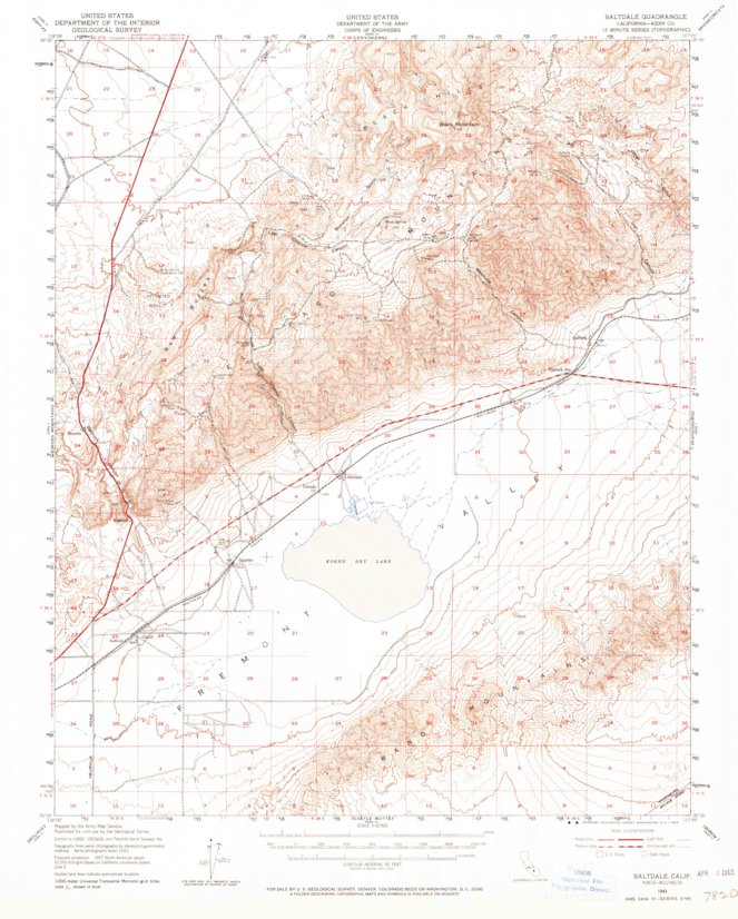 Saltdale, CA (1943, 62500-Scale) Map by United States Geological Survey ...