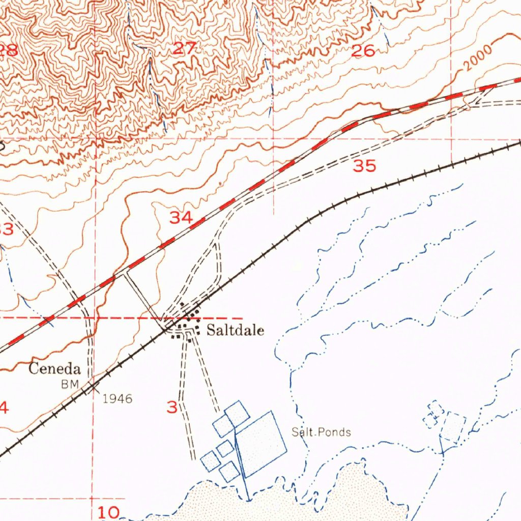 Saltdale, CA (1943, 62500-Scale) Map by United States Geological Survey ...