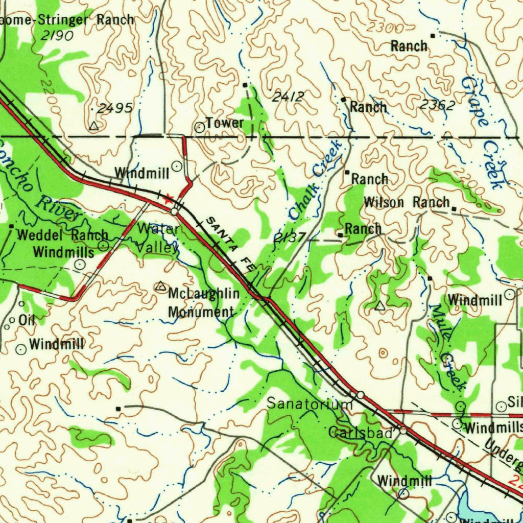San Angelo, TX (1965, 250000-Scale) Map by United States Geological ...