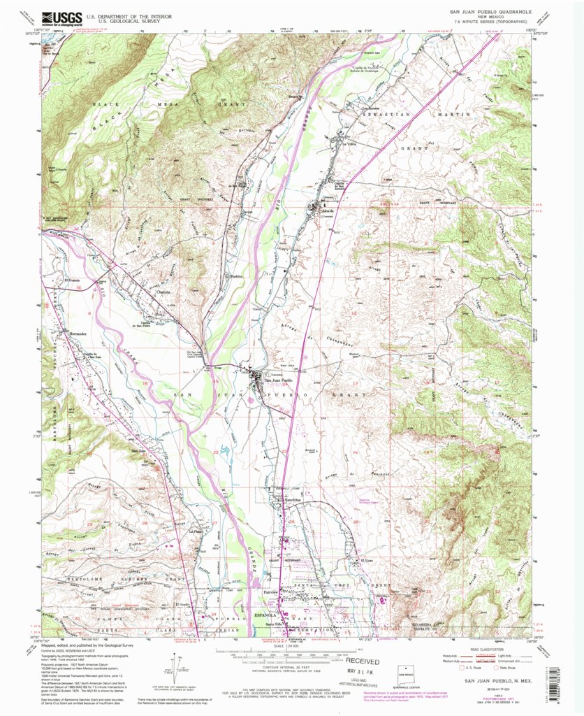 San Juan Pueblo, NM (1953, 24000-Scale) Map by United States Geological ...