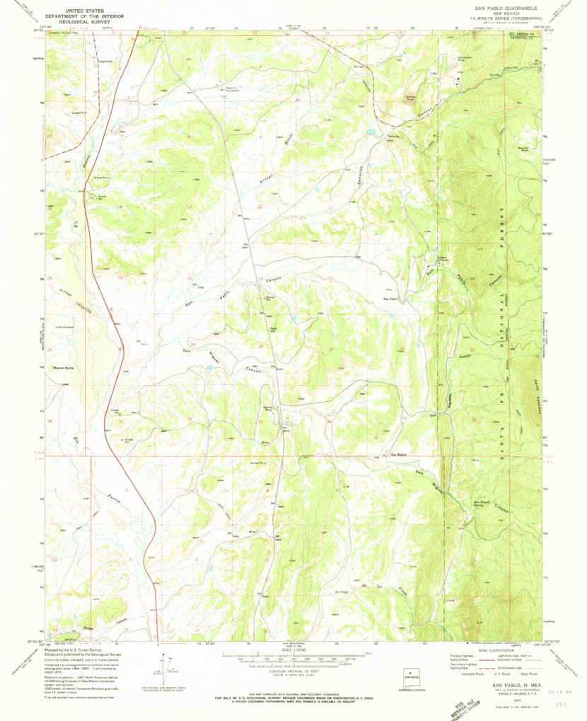 San Pablo, NM (1970, 24000-Scale) Map by United States Geological ...