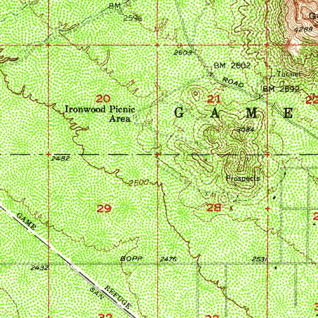 San Xavier Mission, AZ (1957, 62500-Scale) Map by United States ...