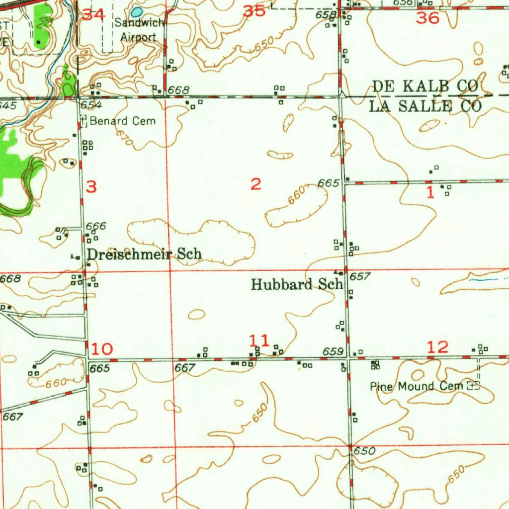 Sandwich, IL (1948, 62500-Scale) Map by United States Geological Survey ...