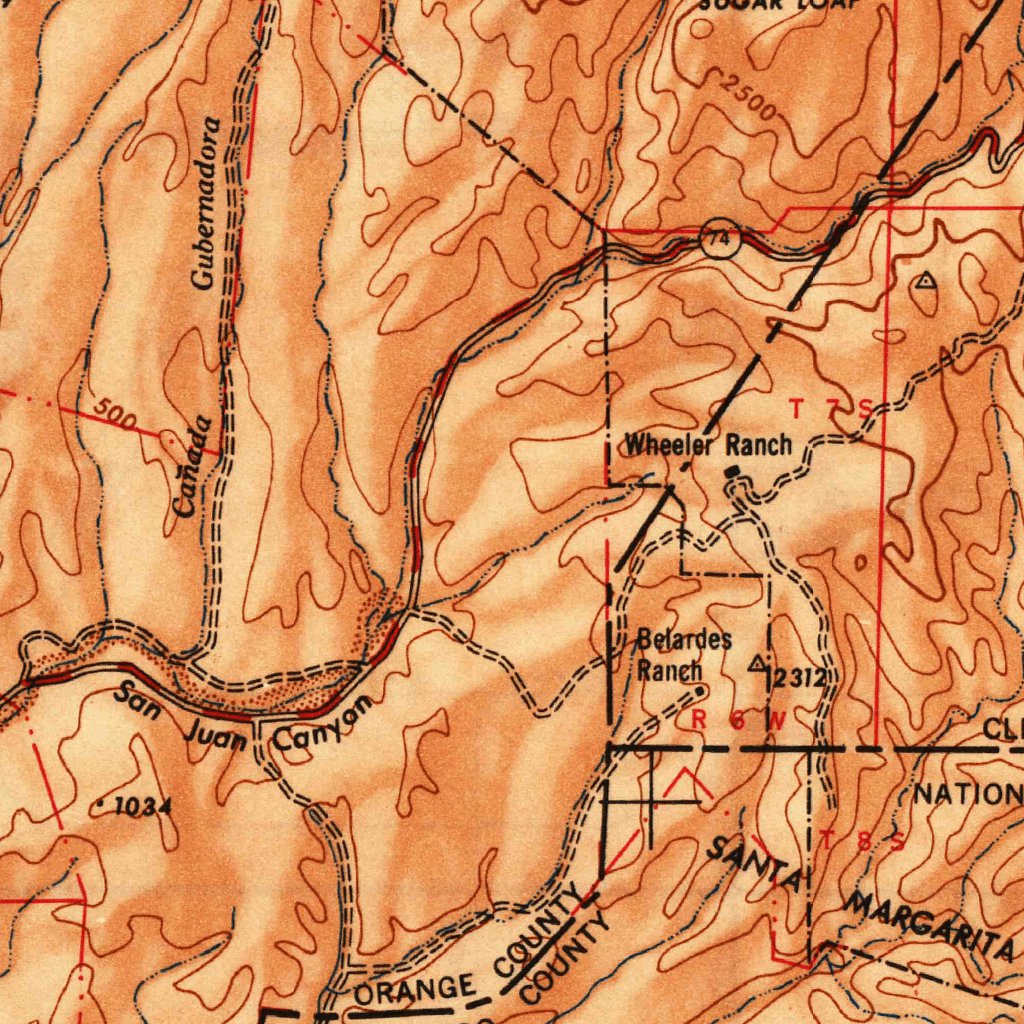 Santa Ana, CA (1956, 250000-Scale) Map by United States Geological ...