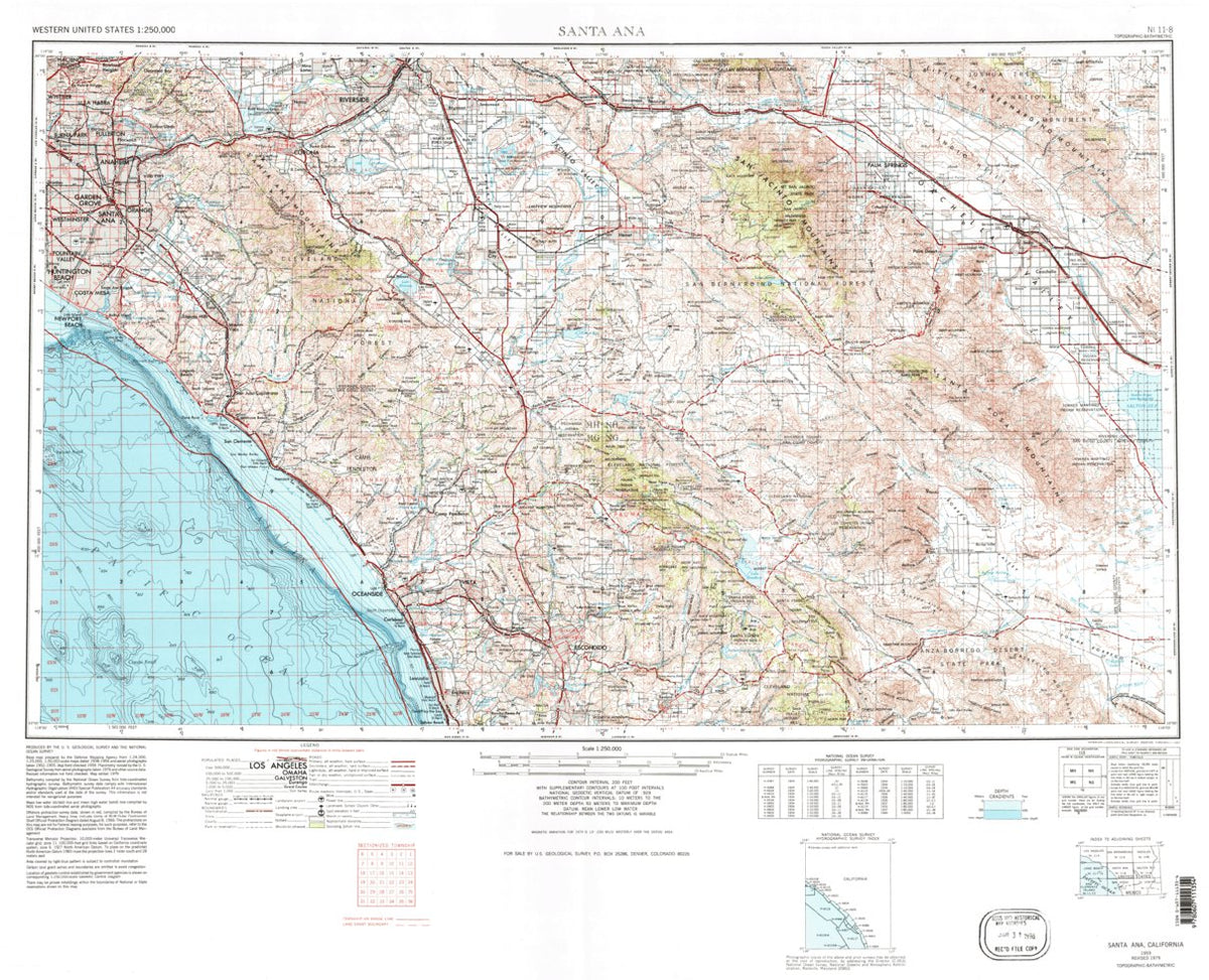Santa Ana, CA (1959, 250000-Scale) Map by United States Geological ...