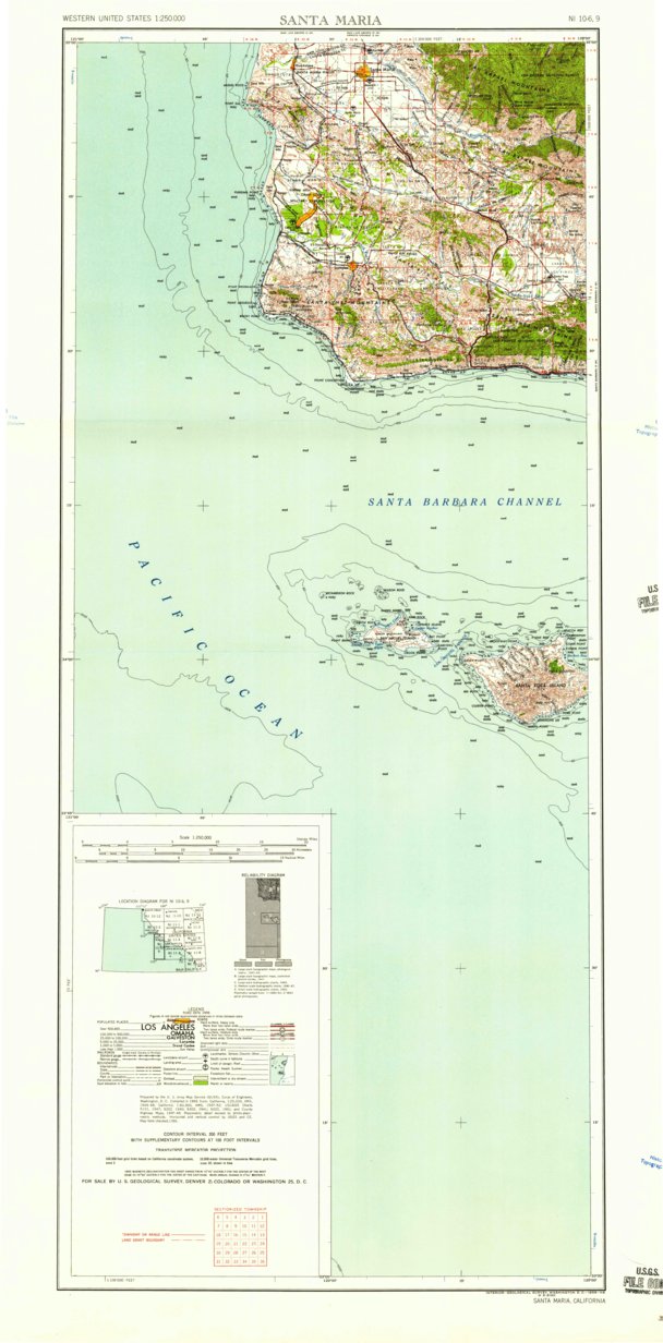 Santa Maria, CA (1958, 250000-Scale) Map by United States Geological ...