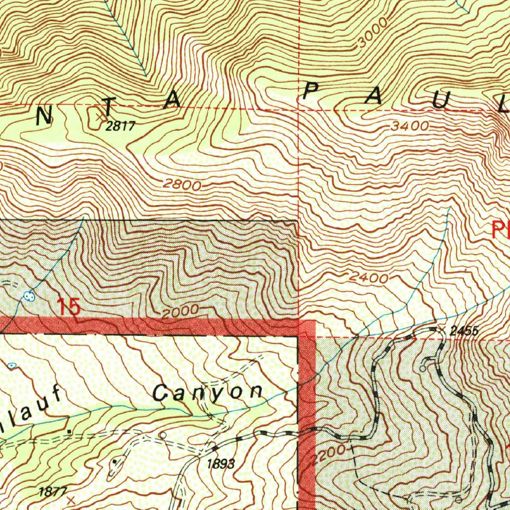Santa Paula Peak, CA (1995, 24000-Scale) Map by United States ...