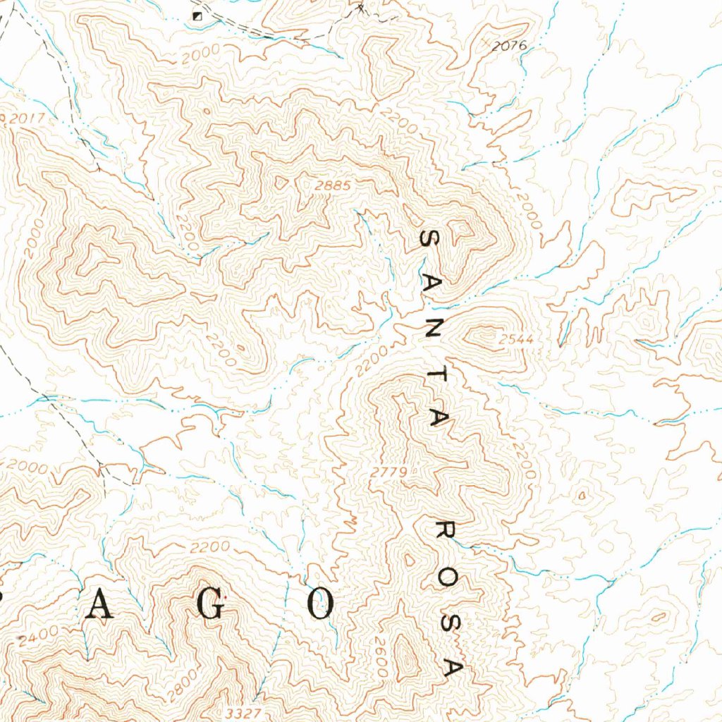 Santa Rosa Mountains, AZ (1963, 62500-Scale) Map by United States ...