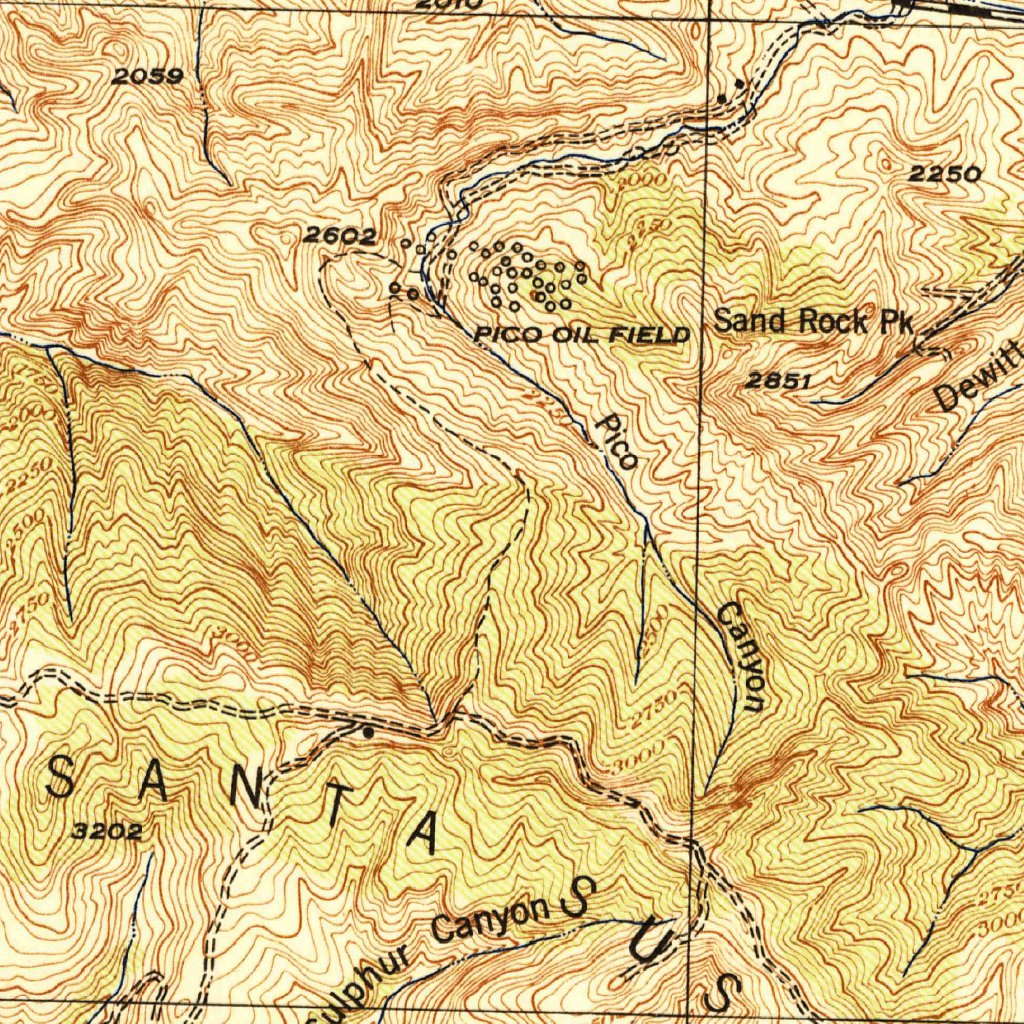 Santa Susana, CA (1943, 62500-Scale) Map by United States Geological ...