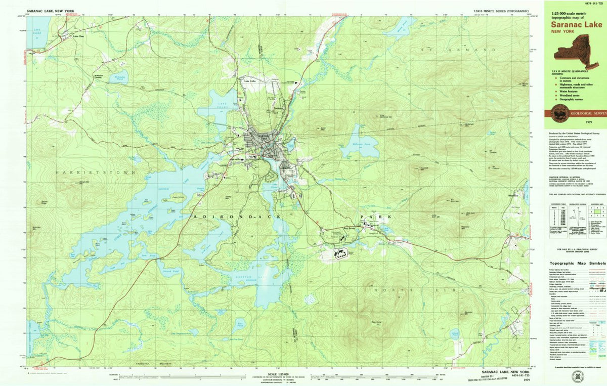 Saranac Lake, NY (1979, 25000-Scale) Map by United States Geological ...