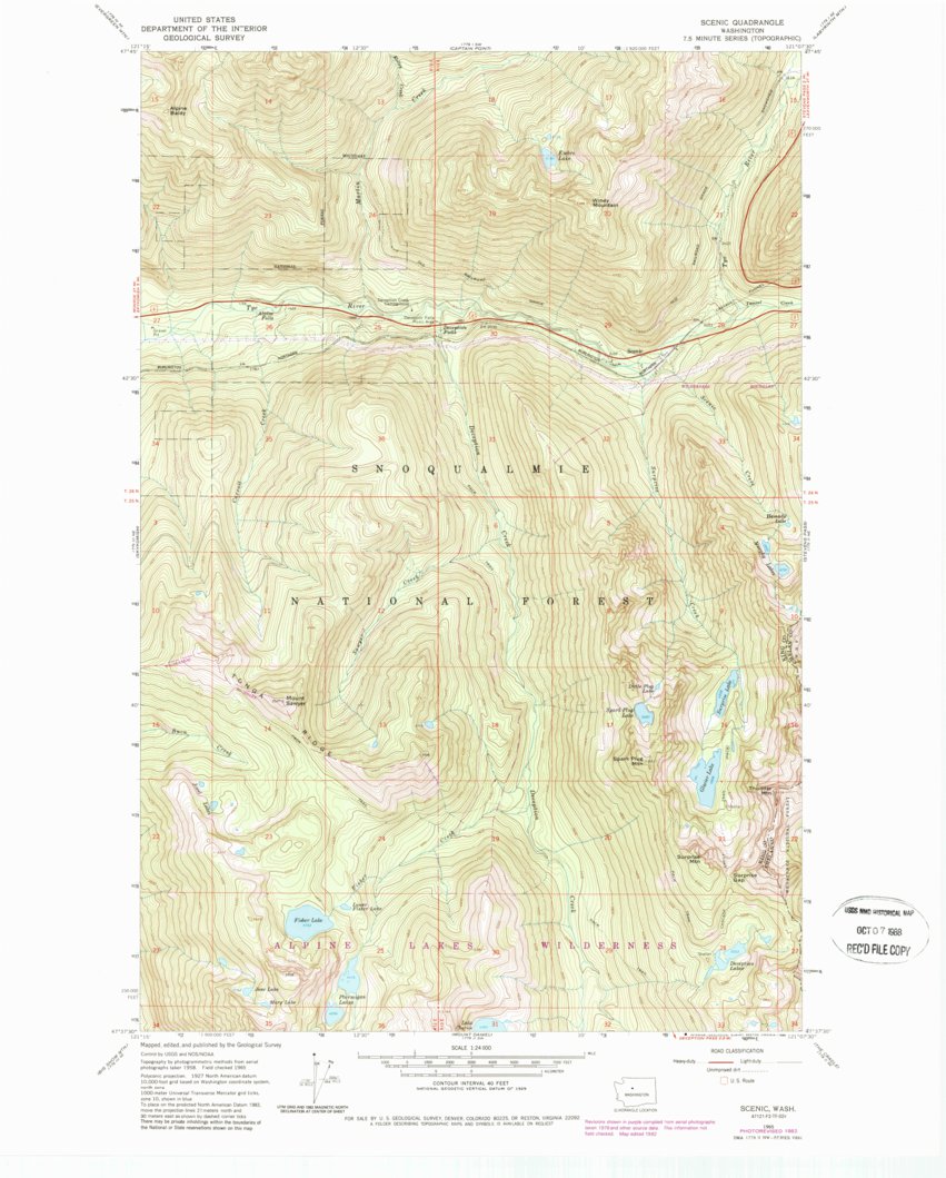 Scenic, WA (1965, 24000-Scale) Map by United States Geological Survey ...