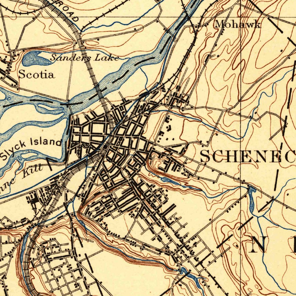 Schenectady, NY (1895, 62500-Scale) Map by United States Geological ...