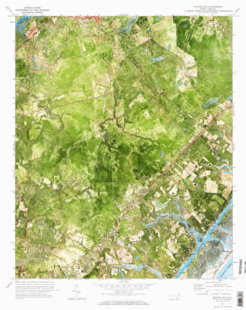 Scotts Hill, NC (1970, 24000-Scale) Map by United States Geological ...