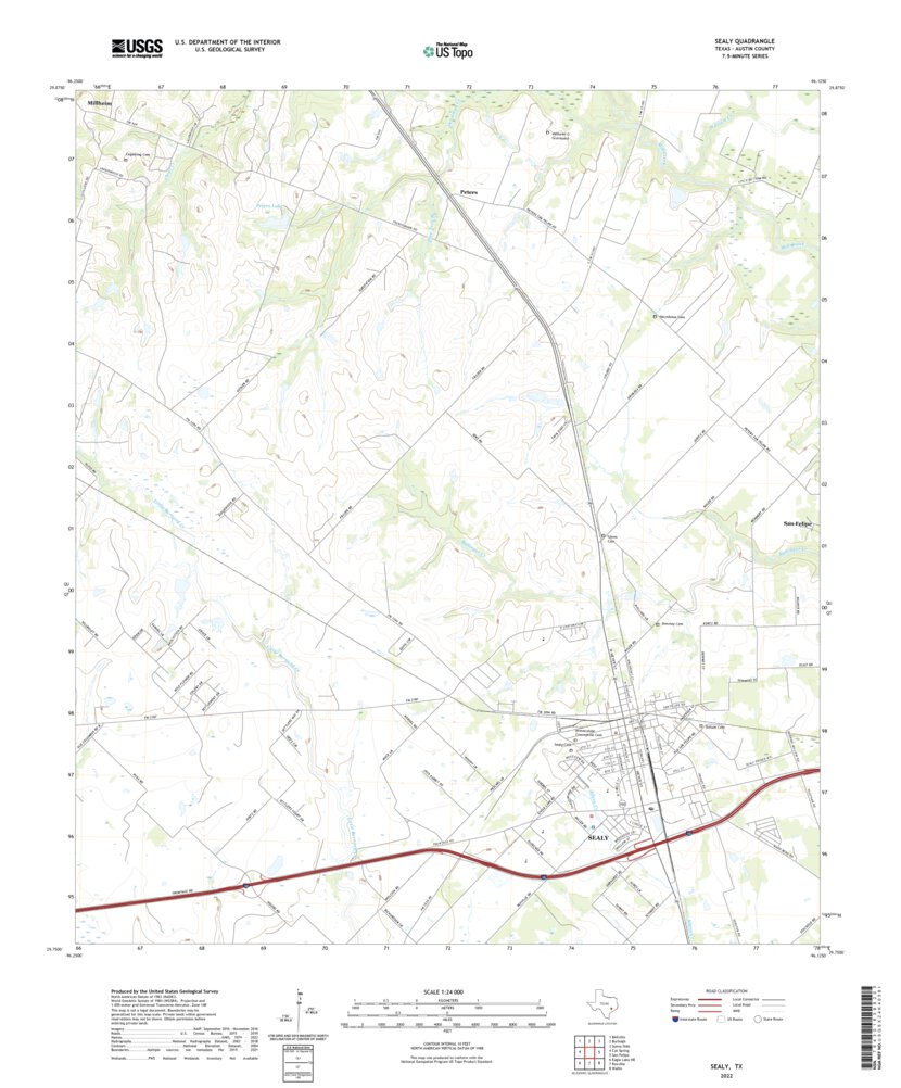 Sealy, TX (2022, 24000-Scale) Map by United States Geological Survey ...