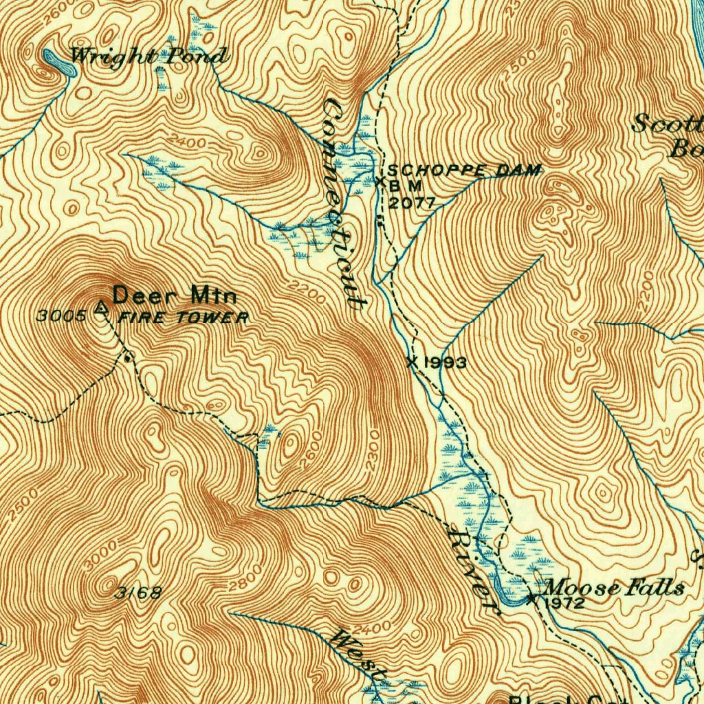 Second Connecticut Lake, NH-ME (1932, 62500-Scale) Map by United States ...