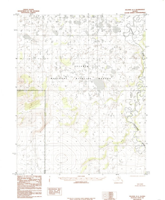 Selawik A-1, AK (1985, 63360-Scale) Map by United States Geological ...