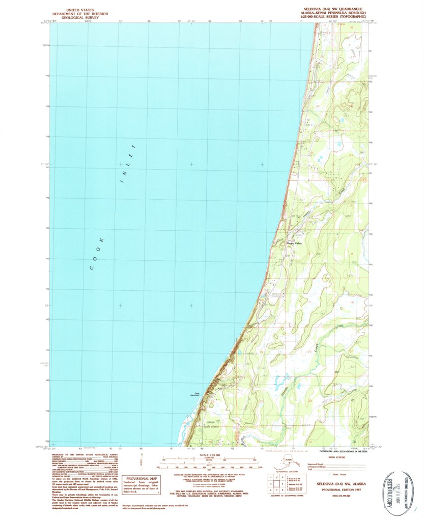 Seldovia D-5 NW, AK (1987, 25000-Scale) Map by United States Geological ...