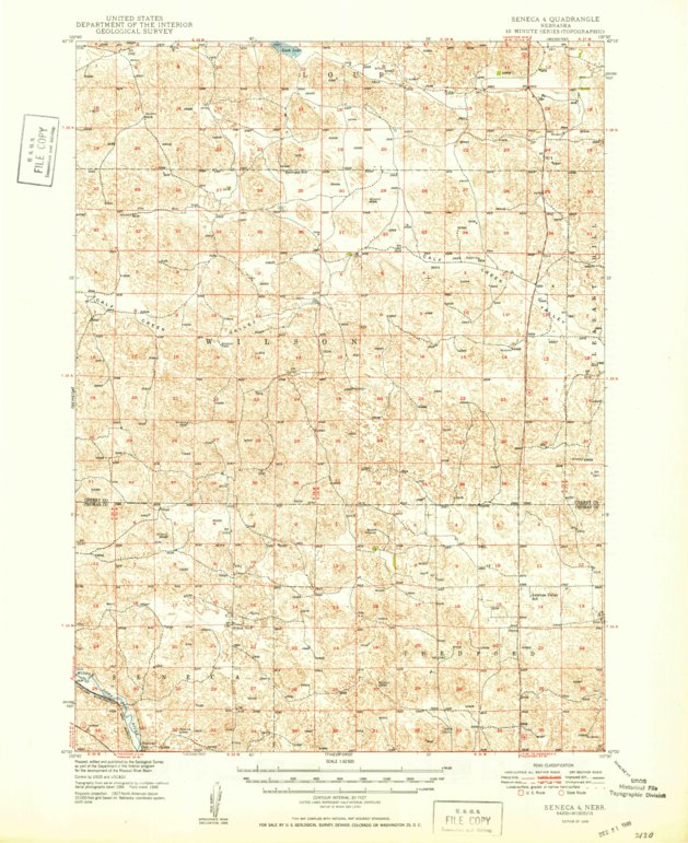 Seneca 4, NE (1949, 62500-Scale) Map by United States Geological Survey ...