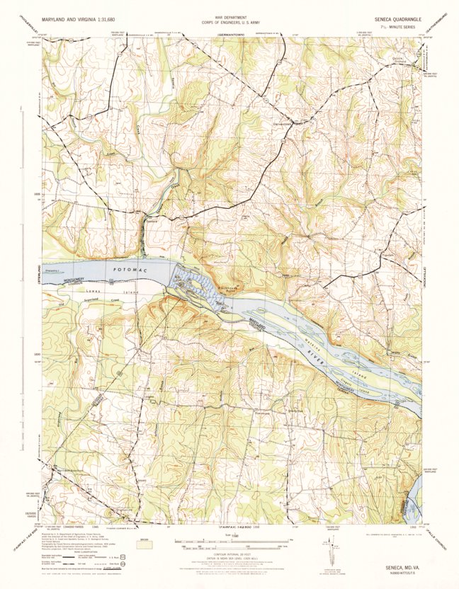 Seneca, MD-VA (1944, 31680-Scale) Map by United States Geological ...