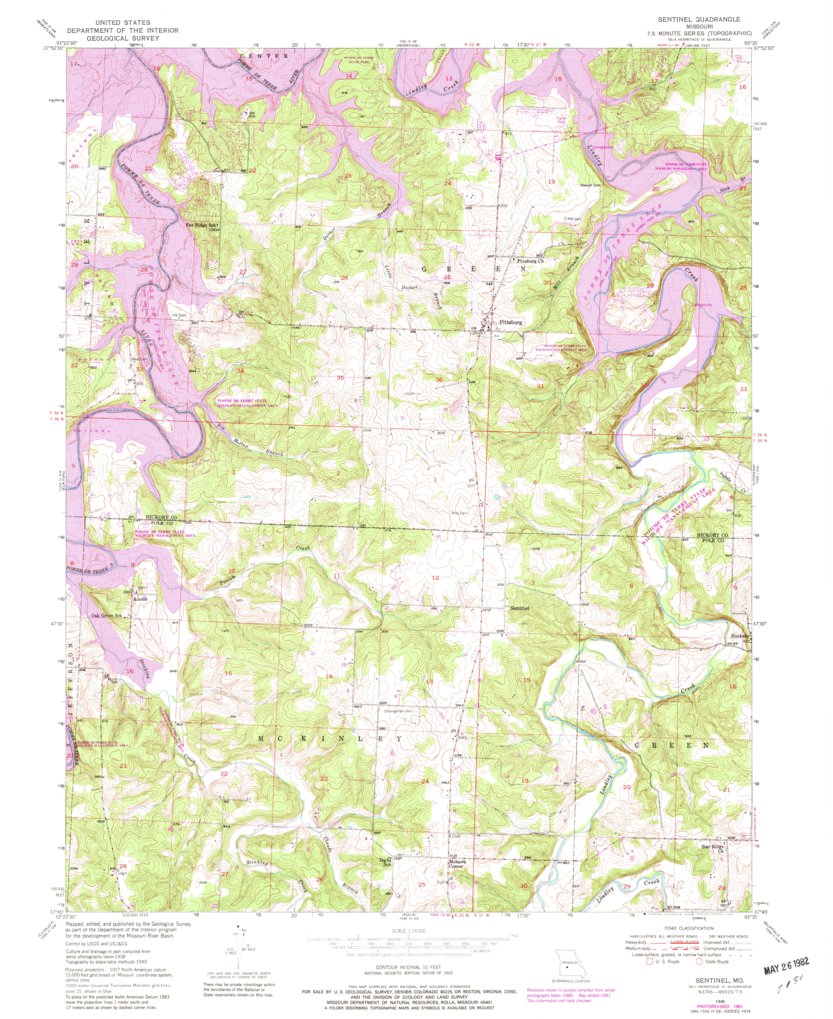 Sentinel, MO (1949, 24000-Scale) Map by United States Geological Survey ...