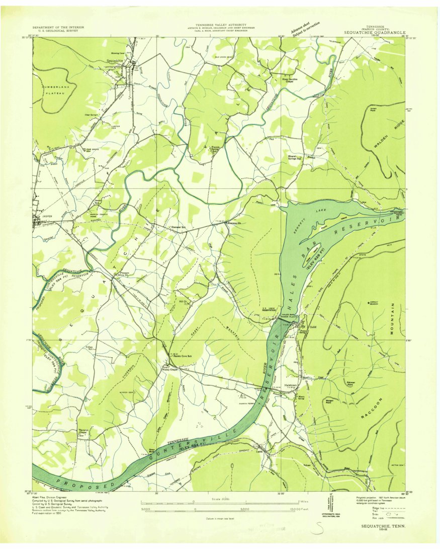 Sequatchie, TN (1936, 24000-Scale) Map by United States Geological ...