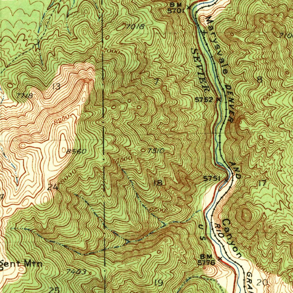 Sevier, UT (1935, 62500-Scale) Map by United States Geological Survey ...