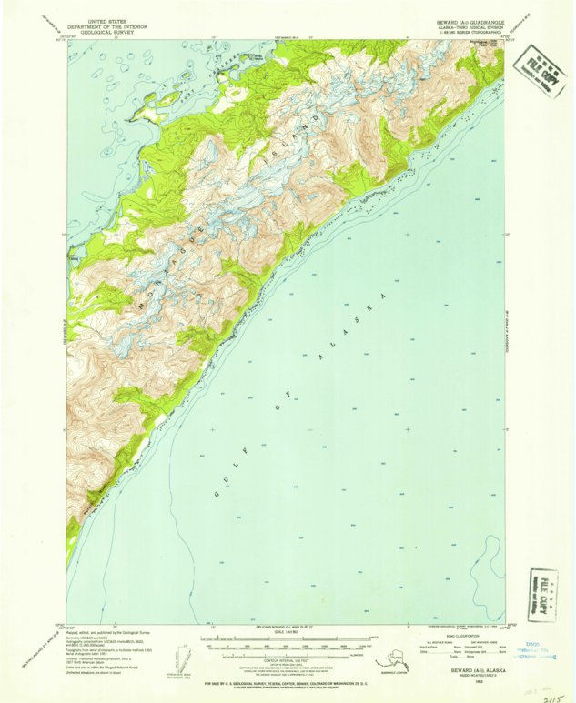 Seward A-1, AK (1953, 63360-Scale) Map by United States Geological ...