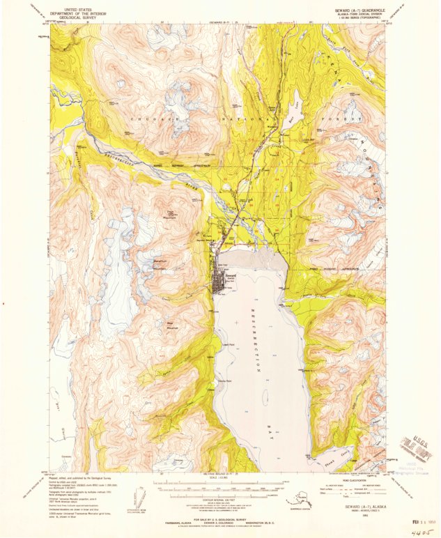 Seward A-7, AK (1951, 63360-Scale) Map by United States Geological ...