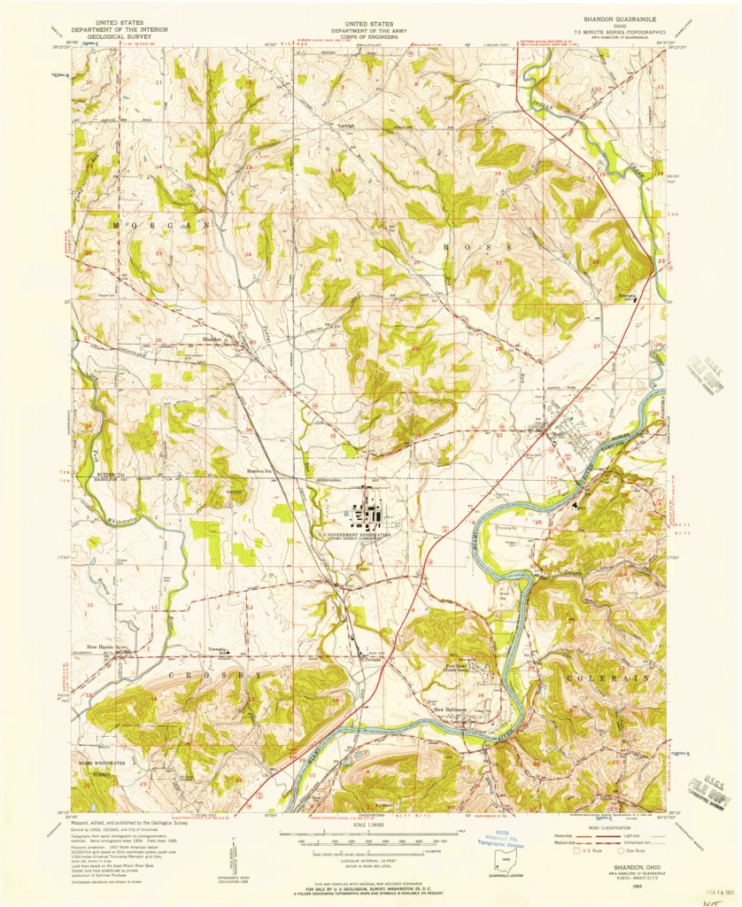 Shandon, OH (1955, 24000-Scale) Map by United States Geological Survey ...
