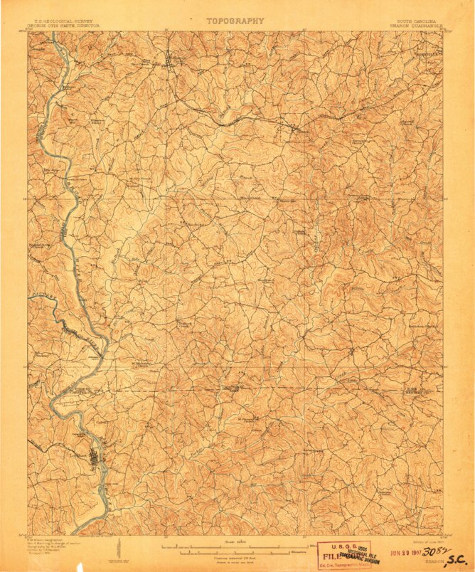 Sharon, SC (1907, 62500-Scale) Map by United States Geological Survey ...