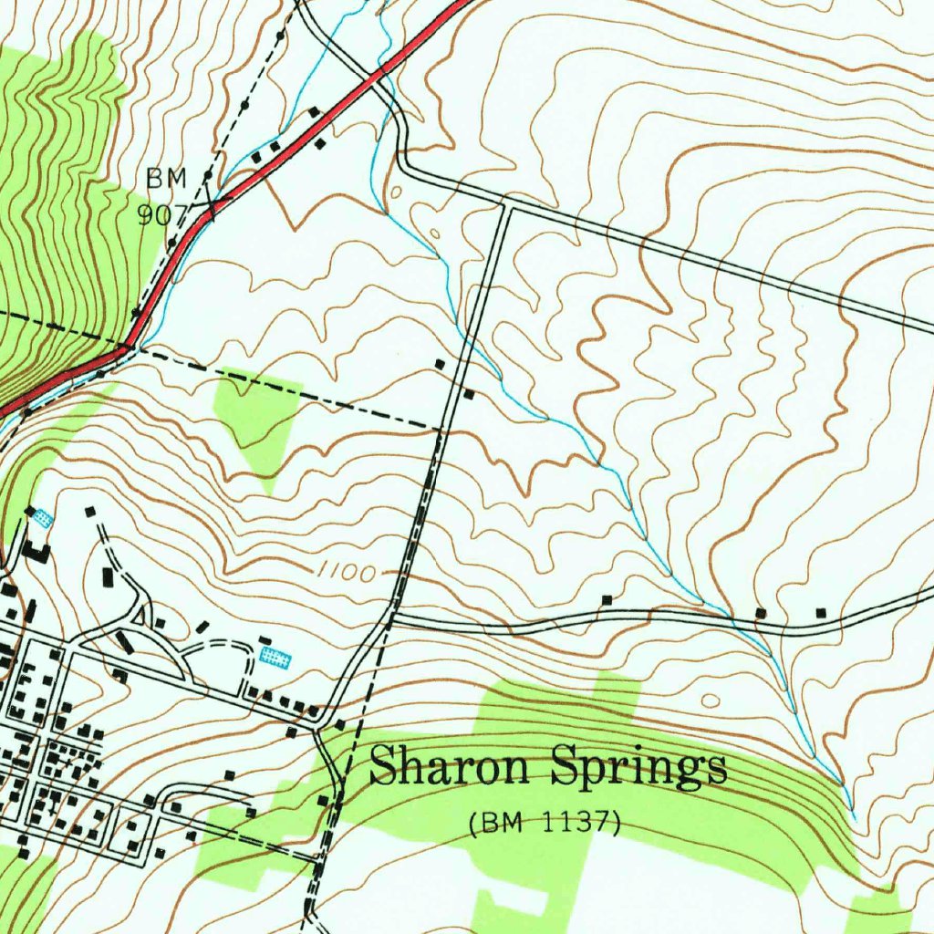 Sharon Springs, NY (1943, 24000-Scale) Map by United States Geological ...
