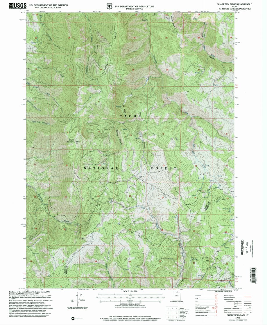 Sharp Mountain, UT (1998, 24000-Scale) Map by United States Geological ...