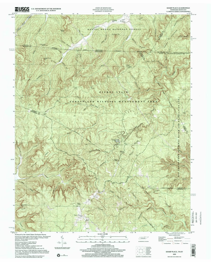 Sharp Place, TN-KY (2000, 24000-Scale) Map by United States Geological ...