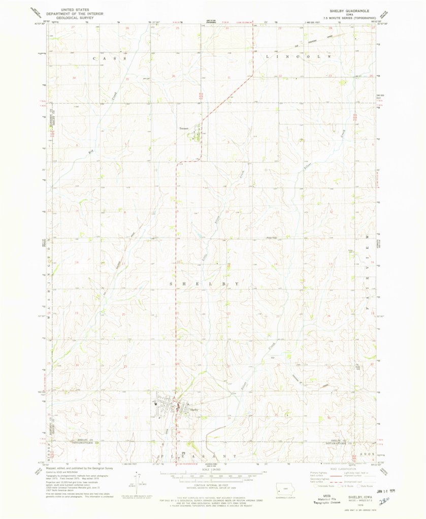 Shelby, IA (1978, 24000-Scale) Map by United States Geological Survey ...