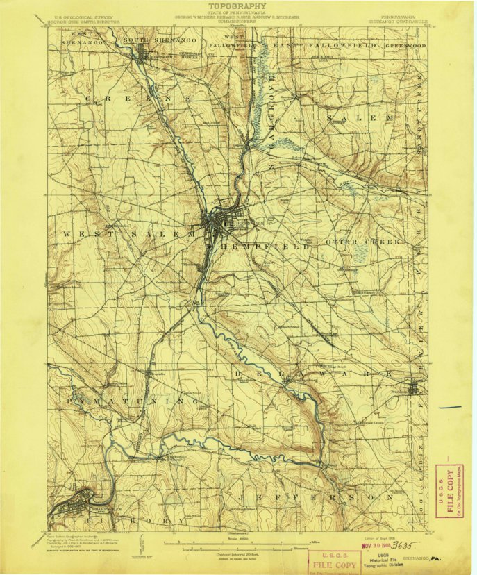 Shenango, PA (1908, 62500-Scale) Map by United States Geological Survey ...
