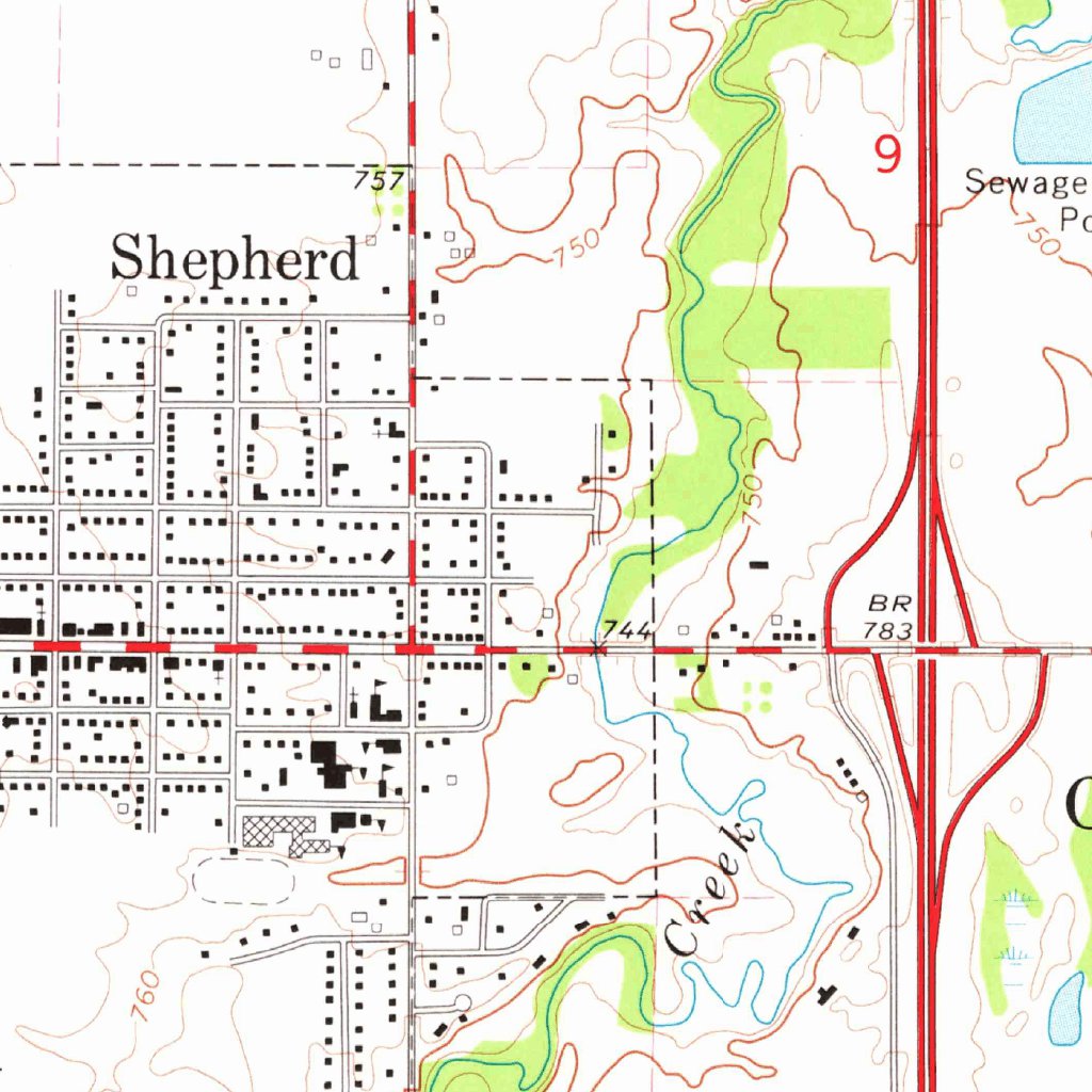 Shepherd, MI (1973, 24000-Scale) Map by United States Geological Survey ...