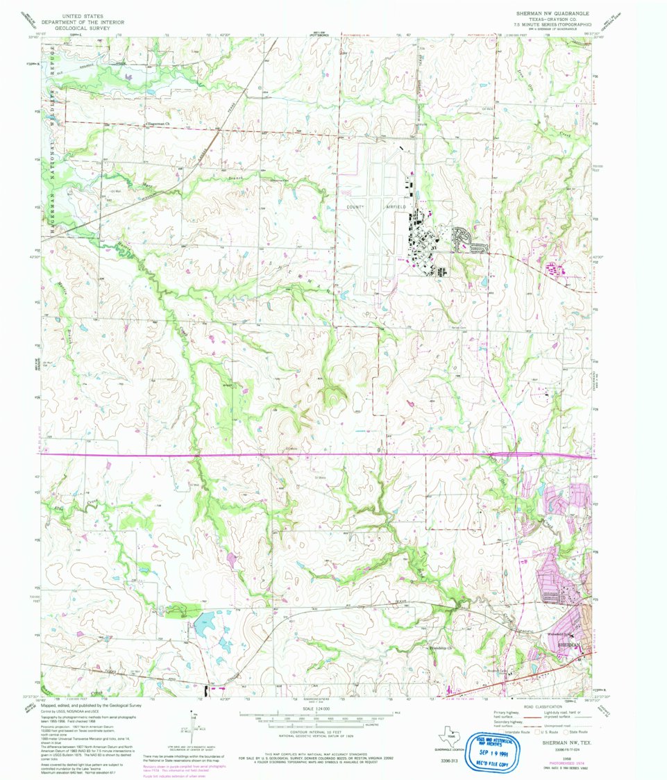 Sherman NW, TX (1958, 24000-Scale) Map by United States Geological ...