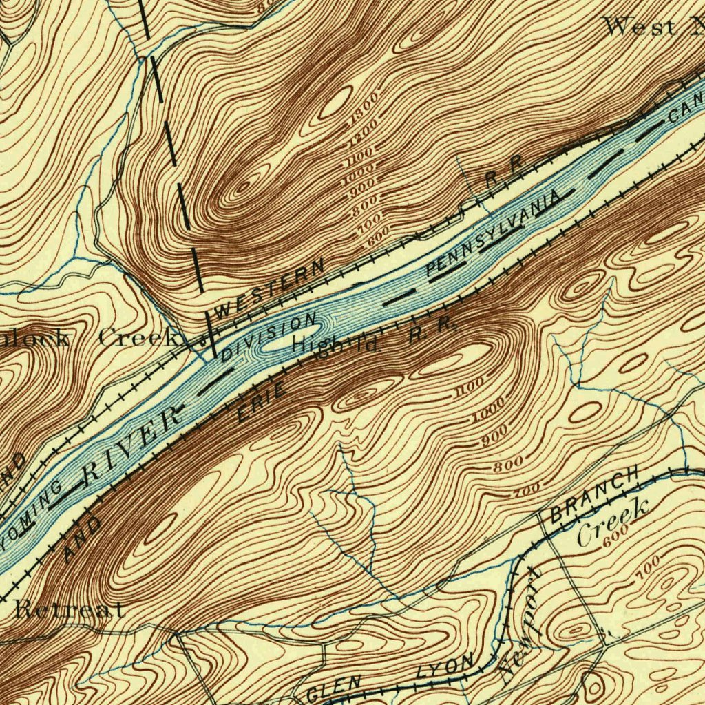 Shickshinny, PA (1894, 62500-Scale) Map by United States Geological ...