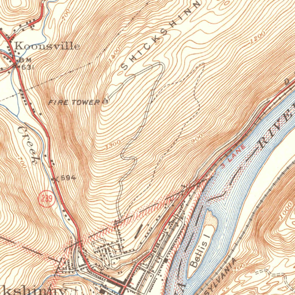 Shickshinny, PA (1946, 31680-Scale) Map by United States Geological ...