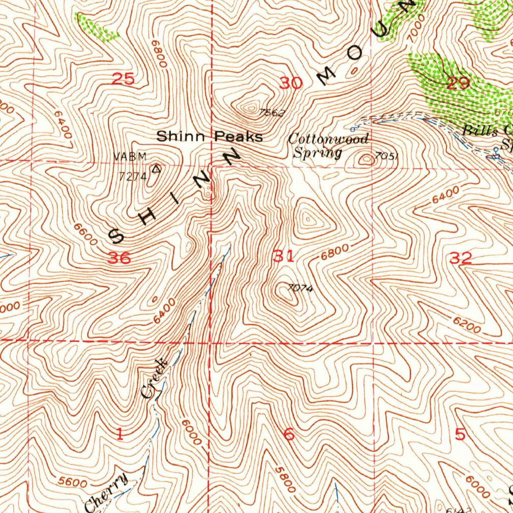 Shinn Mountain, CA (1954, 62500-Scale) Map by United States Geological ...