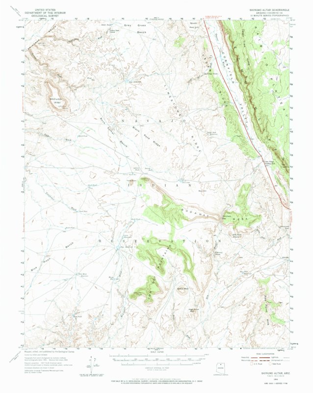 Shinumo Altar, AZ (1954, 62500-Scale) Map by United States Geological ...